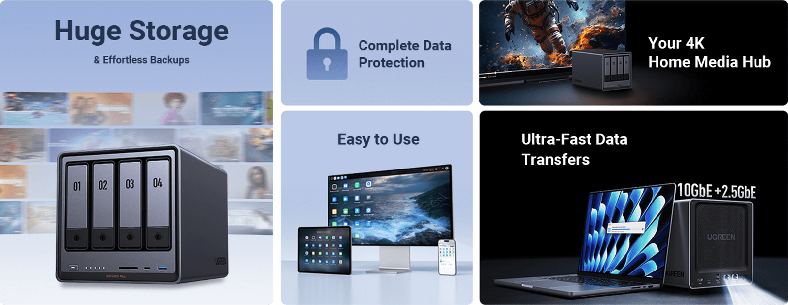 4-Bay NAS for Home | Fast & Secure Data Storage – UGREEN NAS US